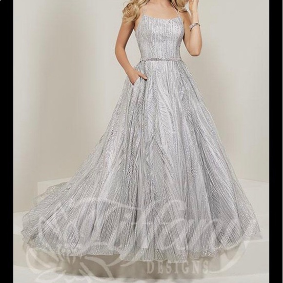 Tiffany Designs | Dresses | Tiffany Prom Dress Size 2 Silver Ball Gown ...